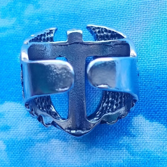 Handmade | Jewelry | Decapitated Crucified Angel Adjustable Steel Ring ...